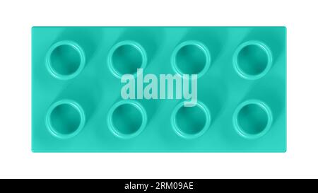 Turquoise Lego Block Isolated on a White Background. Close Up View of a ...