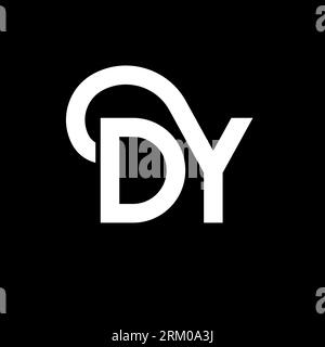 DY letter logo design on black background. DY creative initials letter ...