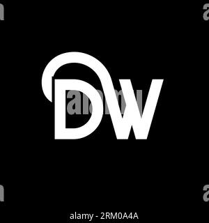 DW letter logo design on black background. DW creative initials letter ...
