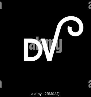 DV letter logo design on black background. DV creative initials letter ...
