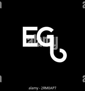 EG letter logo design on black background. EG creative initials letter ...