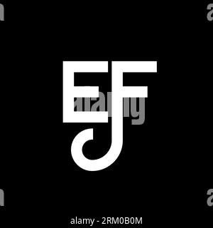EF letter logo design on black background. EF creative initials letter ...