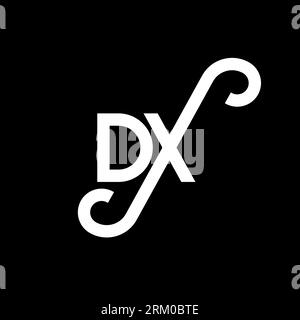 DX letter logo design on black background. DX creative initials letter ...