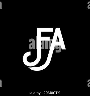 FA letter logo design on black background. FA creative initials letter ...