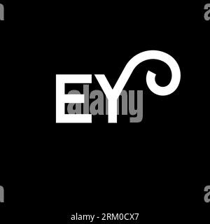 EY letter logo design on black background. EY creative initials letter ...