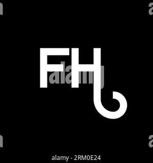 FH letter logo design on black background. FH creative initials letter ...