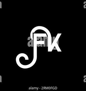 FK letter logo design on black background. FK creative initials letter ...