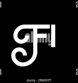 FI letter logo design on black background. FI creative initials letter ...