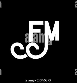 FM letter logo design on black background. FM creative initials letter ...
