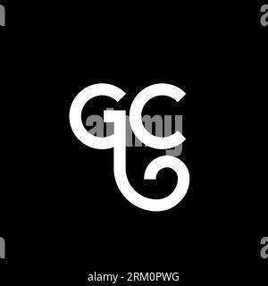 GC letter logo design on black background. GC creative initials letter ...