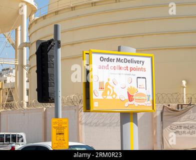 McDonalds urban outdoor billboard in Manama bahrain. McDelivery ...