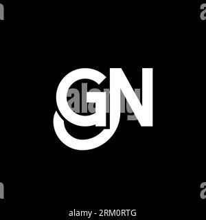 GN letter logo design on black background. GN creative initials letter ...