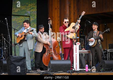 Jake Vaadeland and The Sturgeon River Boys pose for photos after ...