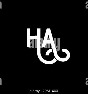 HA letter logo design on black background. HA creative initials letter ...