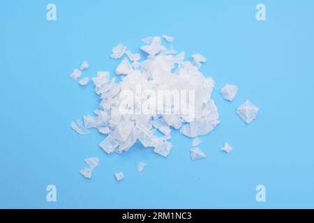 Pyramide Crystal Flakes of Cyprus Salt. Isolated on white background ...