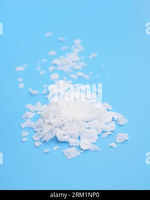 Pyramide Crystal Flakes of Cyprus Salt. Isolated on white background ...