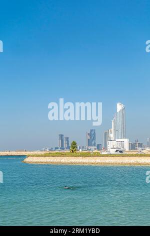 Bahrain private beach view of Bahrain Bay Stock Photo - Alamy