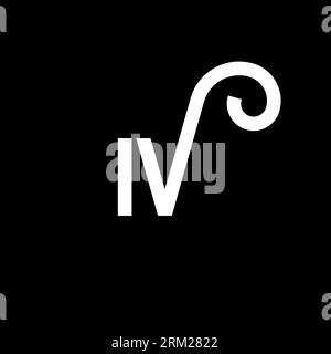 IV letter logo design on black background. IV creative initials letter ...