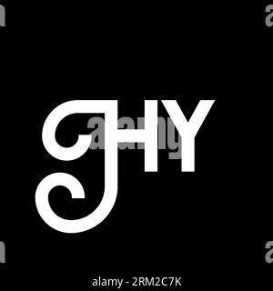 HY letter logo design on black background. HY creative initials letter ...