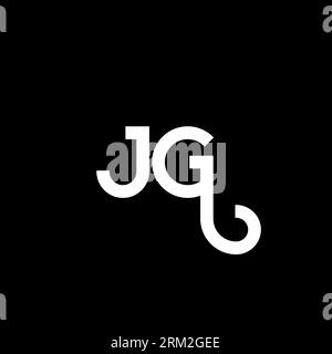 JG letter logo design on black background. JG creative initials letter ...