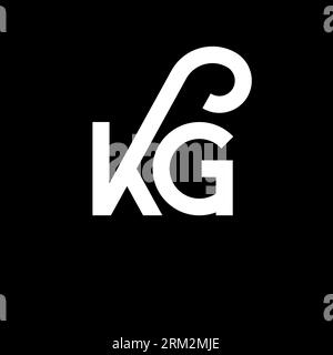 KG letter logo design on black background. KG creative initials letter ...