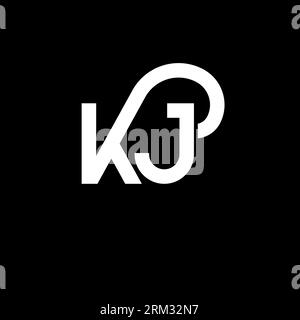 KJ letter logo design on black background. KJ creative initials letter ...