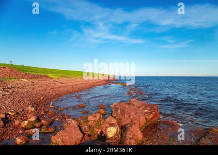 Amethyst coast of the White Sea at Cape Ship. Abandoned amethyst mining ...
