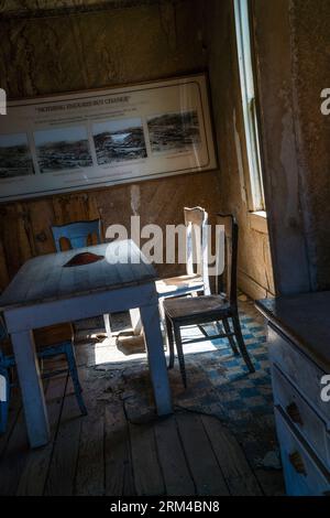 Interior of residence in the Bodie ghost town in California. Bodie is a ...