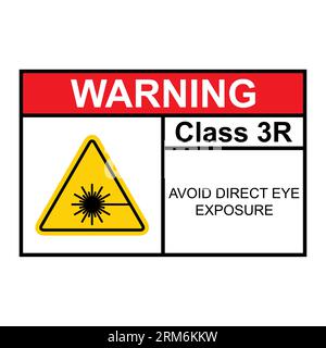 Laser radiation danger class 3R label icon, safety information symbol ...