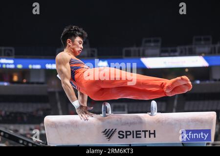 August 26, 2023: Evan Manivong if Illinois competes on the Pommel Horse ...
