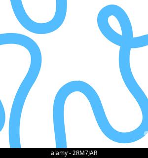 Naive groovy squiggle seamless pattern. 1970 Fun colorful line Doodle ...