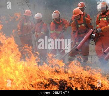 Firefighters during a forest fire drill in Collserola mountain, on June ...
