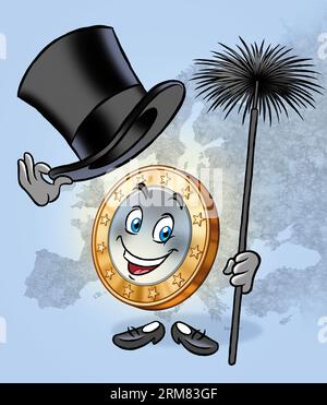 Illustration Series: Funny Euro Coin Cartoon Character. Image 25 of 25 ...