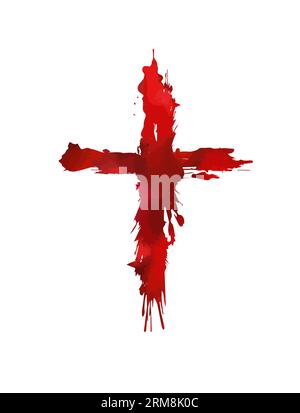 Red religious cross. bloody cross, Vector illustration Stock Vector ...