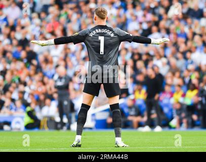 Brighton and Hove Albion goalkeeper Bart Verbruggen during the Premier ...