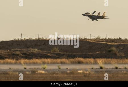 Israeli Air force (IAF) F-15 (Baz) Fighter jet in flight with anti ...