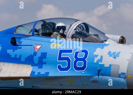 Colonel Oleksander Oksanchenko in Ukrainian Air Force Sukhoi Su-27 ...