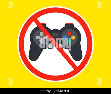 symbol of prohibition Gaming controller vector illustration Stock ...