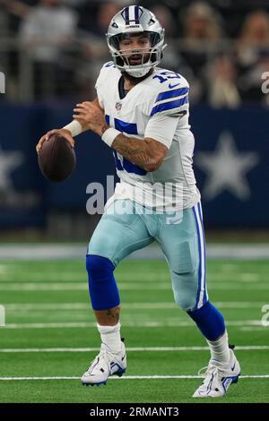 Dallas Cowboys' quarterback Will Grier (15) throws a pass as ...