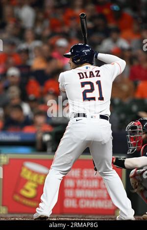 Houston Astros catcher Yainer Diaz (21) against the Arizona ...
