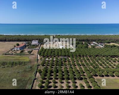 Varano lake, Apulia, Italy. Aerial overview of the lake and the sea ...