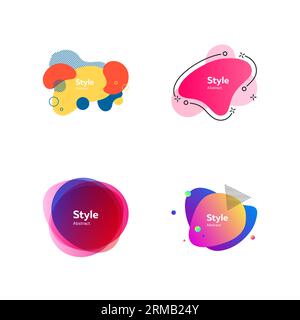 Bright multi-colored abstract forms. Dynamical colored forms and dots ...