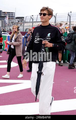 Mercedes driver George Russell on the grid before the race at the ...