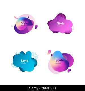A vector of multi-color shaped liquid banner with copy space Stock ...