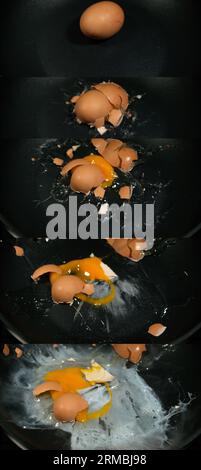 Egg bursting into a stove Stock Photo - Alamy