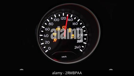 Car Speedometer, Safety Symbols, Fuel Level Stock Photo - Alamy