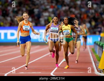 Great Britain's Nicole Yeargin (centre) finishes third to take the ...