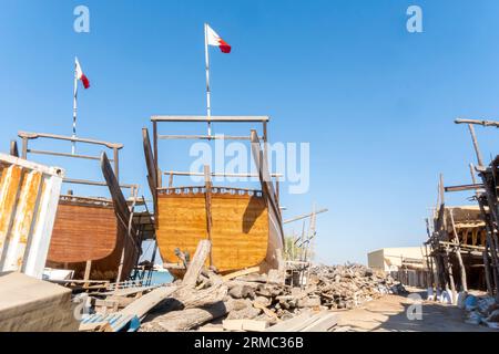 Traditional boat used for pearl diving, Muharraq, Bahrain Stock Photo ...