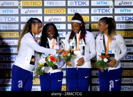 Great Britain's Nicole Yeargin, Ama Pipi, Amber Anning and Laviai ...
