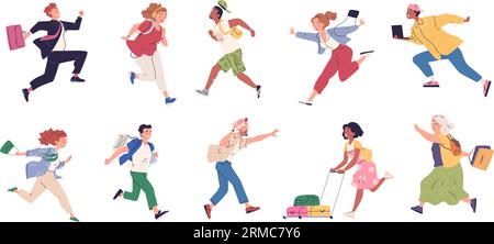 Busy man rushing to work cartoon illustration Stock Vector Image & Art ...